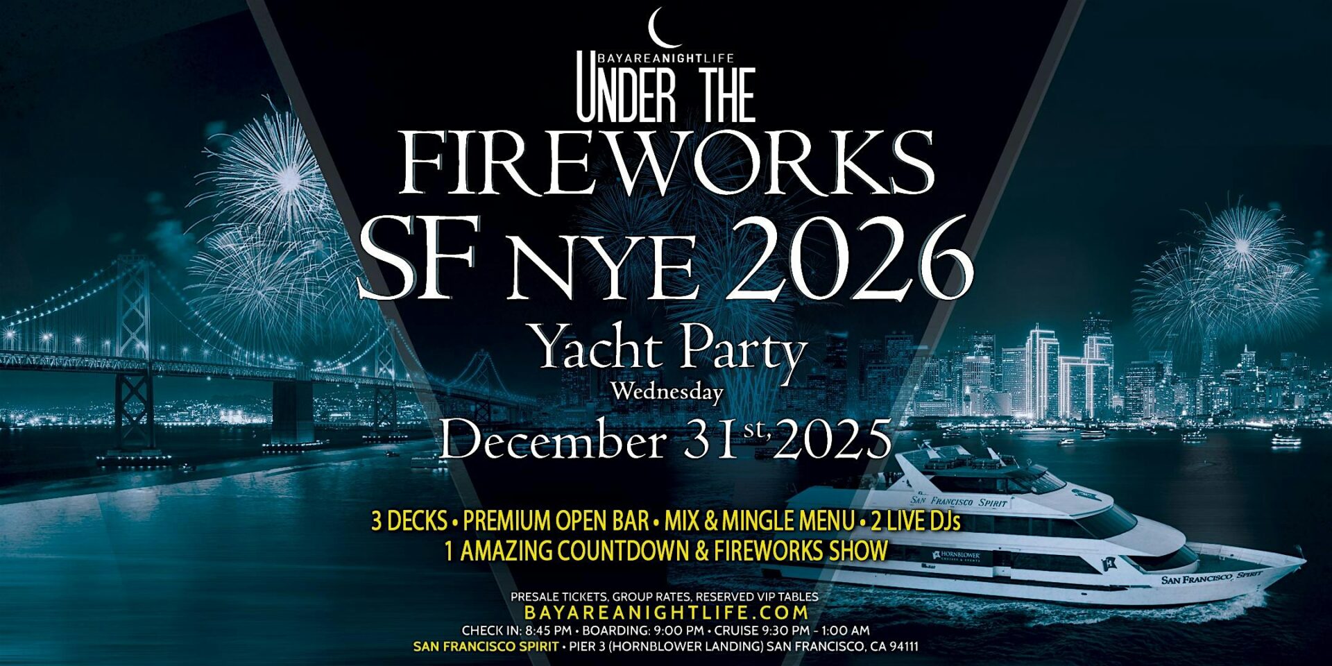 2026 SF New Year’s Eve Under the Fireworks Cruise – ClubZone